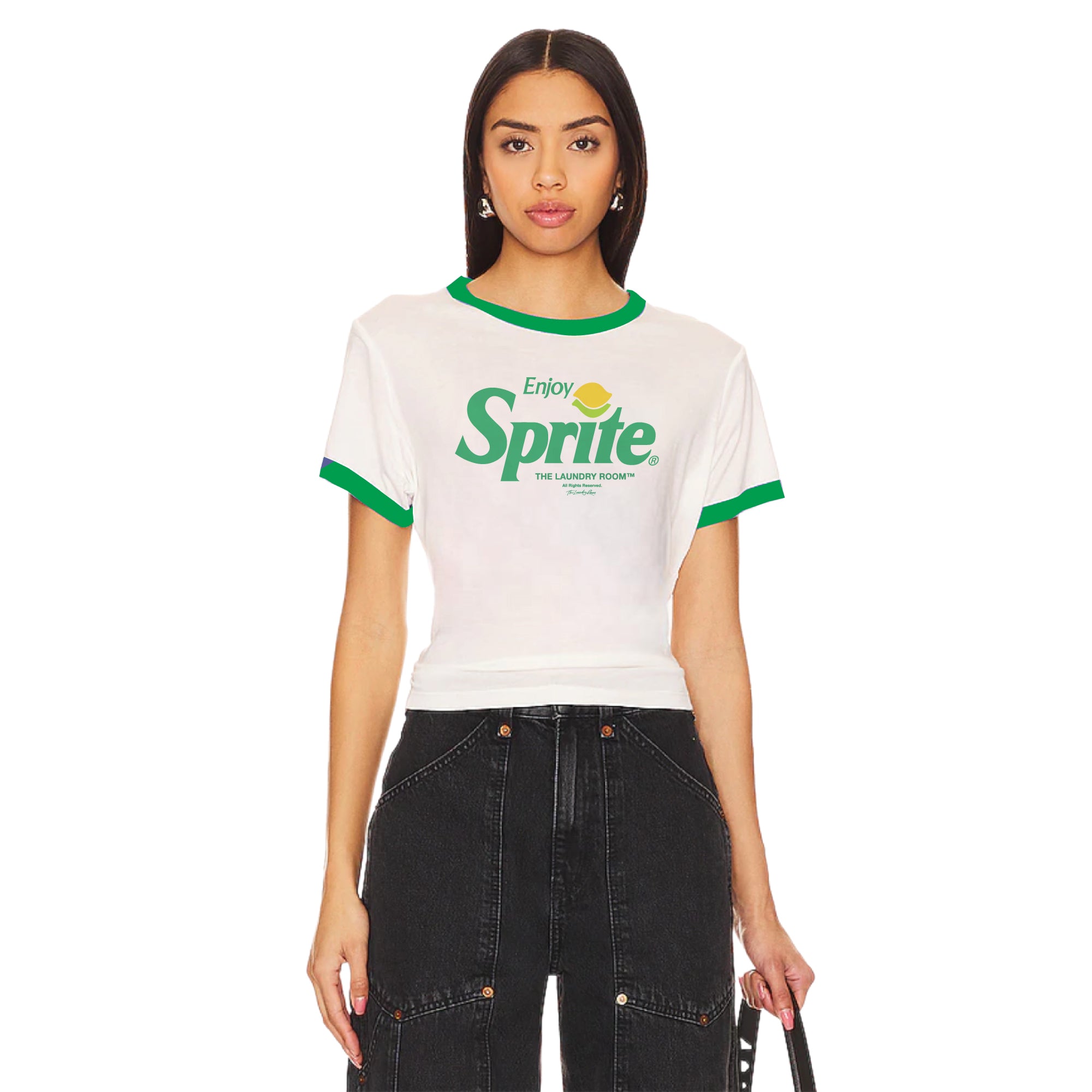 Sprite 90'S Tm - Perfect Ringer Tee - White & Green | The Laundry Room